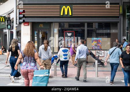 Street logo signs of the American multinational fast-food hamburger ...