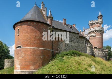 Kasteel van Gaasbeek tower, originally 13th century medieval fortified ...