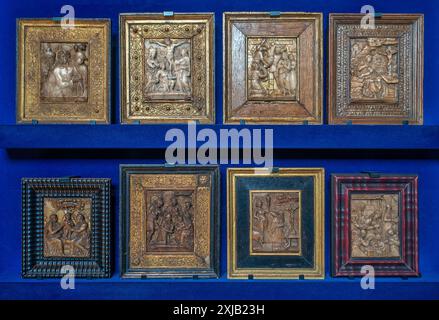 Flemish high relief artworks in the alabaster cabinet at Kasteel van ...