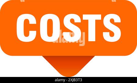 costs sticker. costs sign on transparent background. rectangular button ...