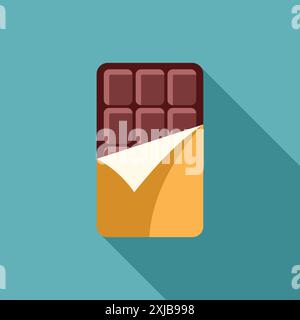 Chocolate bar is partially opened showing its squares with a swiss ...