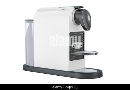 3d illustration of white automatic coffee machine with milk dispensing ...