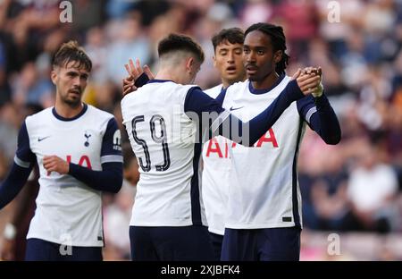 Tottenham Hotspur's Djed Spence celebrates scoring their side's third ...