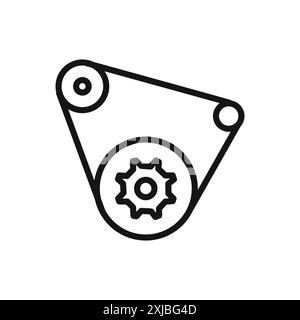 belt drive icon linear vector graphics sign or symbol set for web app ...