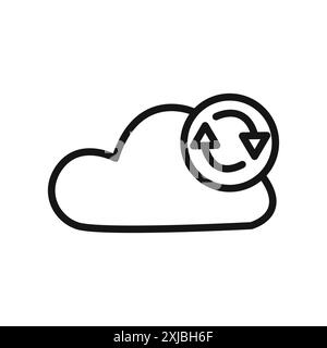 Data synchronization icon, linear isolated illustration, thin line ...