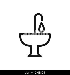 Bathroom sink icon linear vector graphics sign or symbol set for web app ui Stock Vector Image ...