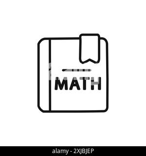 Maths book icon linear vector graphics sign or symbol set for web app ...