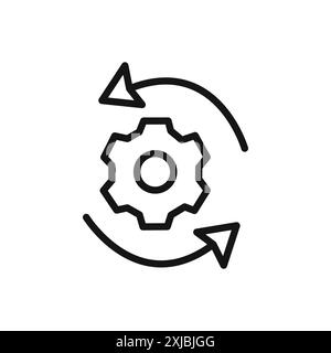processing icon linear vector graphics sign or symbol set for web app ui Stock Vector Image ...