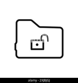 unlock folder icon linear vector graphics sign or symbol set for web app ui Stock Vector Image ...