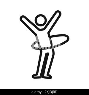 stick man hoop icon linear vector graphics sign or symbol set for web app ui Stock Vector Image ...