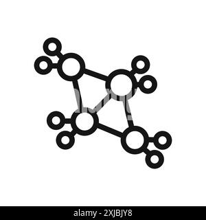 Cyclobutane molecular formula icon linear vector graphics sign or ...