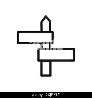 crossroads sign icon linear vector graphics sign or symbol set for web ...