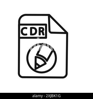 CDR file Document Icon linear vector graphics sign or symbol set for ...