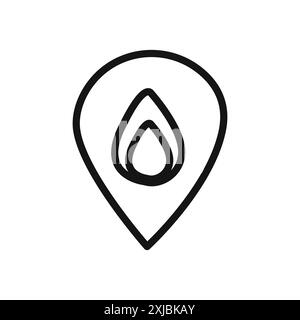 fire location icon linear vector graphics sign or symbol set for web app ui Stock Vector Image ...