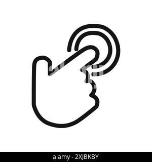 Hand clicking icon linear vector graphics sign or symbol set for web ...