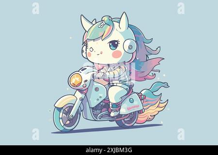 Unicorn Riding a Motorcycle Vector Stock Vector Image & Art - Alamy