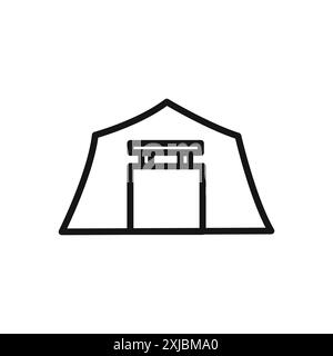 Tent icon linear vector graphics sign or symbol set for web app ui ...