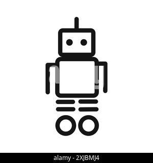 Robot icon linear vector graphics sign or symbol set for web app ui ...