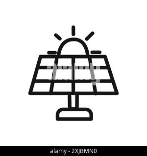 Solar collector icon linear vector graphics sign or symbol set for web ...