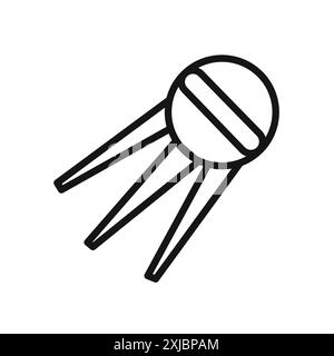 Linear sputnik icon linear vector graphics sign or symbol set for web app ui Stock Vector Image ...