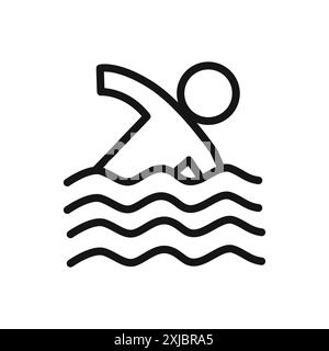 Swimming Pool icon linear vector graphics sign or symbol set for web ...