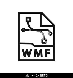 WMF File Document Icon linear vector graphics sign or symbol set for web app ui Stock Vector ...