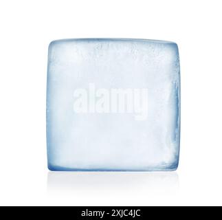 One crystal clear ice cube isolated on white Stock Photo - Alamy