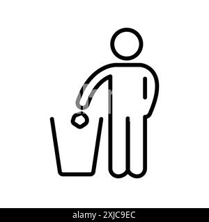 Toilet recycle bin icon. Outline toilet recycle bin vector icon color ...