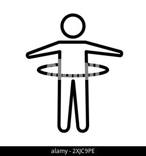 stick man hoop icon Flat set in black and white color outline vector Stock Vector Image & Art ...