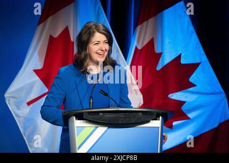 Alberta Premier Danielle Smith speaks during a news conference in ...