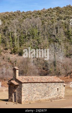 Chapel in crater of Santa Margarida Volcano,Garrotxa Natural Park ...