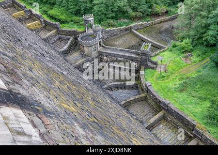 The overflow channels at Scar House Reservoir, North Yorkshire Stock ...