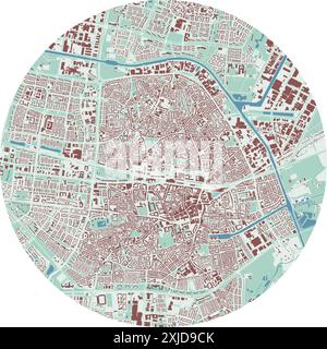 Map of Tilburg, Netherlands. Detailed city vector map, metropolitan ...