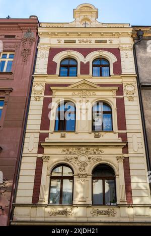 Colorful house by Sedlackova street in Pilsen, Bohemia, Czech Republic ...