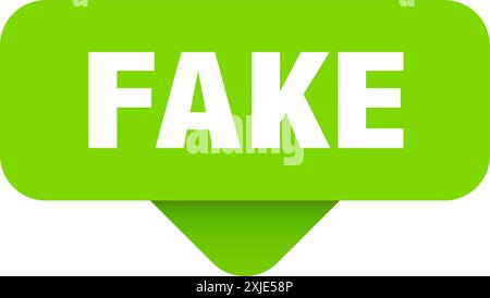 fake sticker. fake sign on transparent background. rectangular button ...