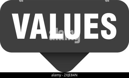 values sticker. values sign on transparent background. rectangular ...
