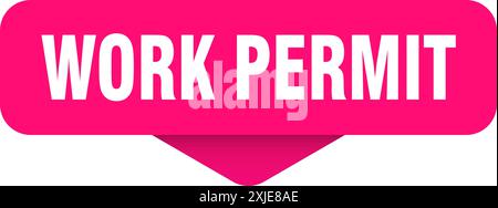 work permit sticker. work permit sign on transparent background ...