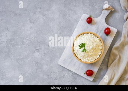 Turkish traditional homemade cottage curd cheese in bowl, healthy dairy ...