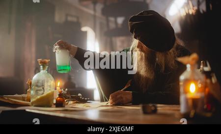Fantasy Setting: Portrait of an Alchemist Working on Elixirs in his ...