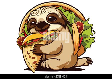 Sloth Eating Taco Vector Stock Vector Image & Art - Alamy