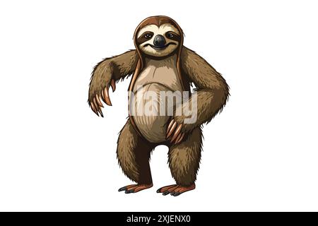 Sloth Full Body Cartoon Vector Stock Vector Image & Art - Alamy