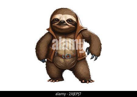 Sloth Full Body Cartoon Vector Stock Vector Image & Art - Alamy