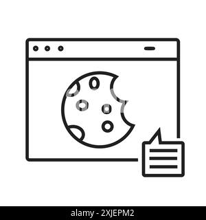 browser cookie icon simple flat vector symbol outline collection set ...