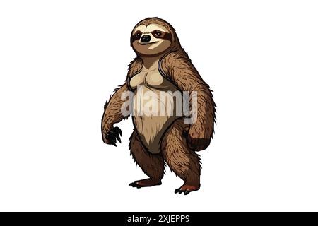 Sloth Full Body Cartoon Vector Stock Vector Image & Art - Alamy