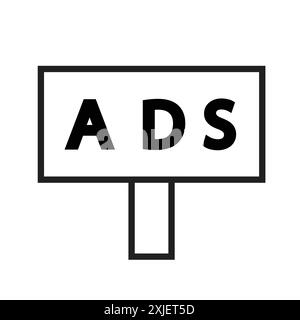 billboard ad promotion simple flat vector symbol outline collection set ...
