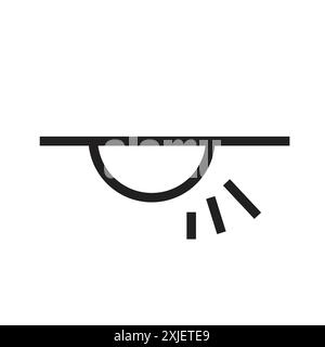 ceiling spotlight icon simple flat vector symbol outline collection set ...