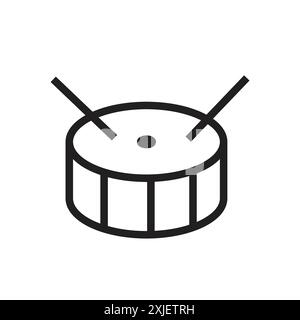 drums icon simple flat vector symbol outline collection set logo Stock ...