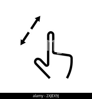 Zoom Gesture icon simple flat vector symbol outline collection set logo ...