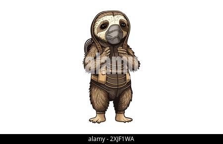 Sloth Wearing A Face Mask Vector Illustration Stock Vector Image & Art ...