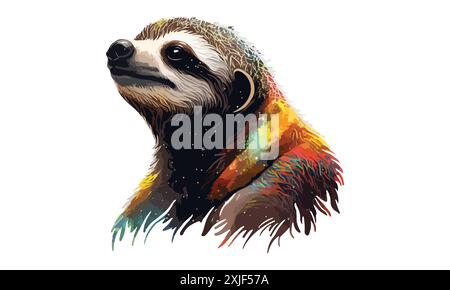 Sloth Galaxy Style Vector Illustration Stock Vector Image & Art - Alamy